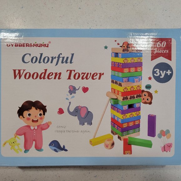 Gybber&Mumu | Toys | Colorful Wooden Tower Kids Jenga | Poshmark